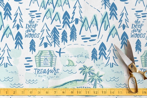 Treasure Map Fabric by Alethea and Ruth | Minted