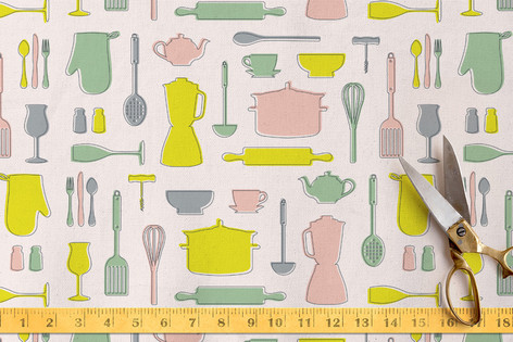 Retro Kitchen Fabric by Annie Holmquist | Minted