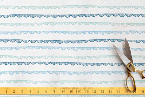 Handdrawn Scallop Fabric by Hooray Creative | Minted