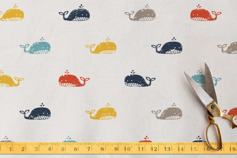 Fin Whales Fabric by Sharon O. | Minted