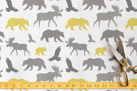 Moose, Bear, Eagle Fabric by Ali Wishart | Minted