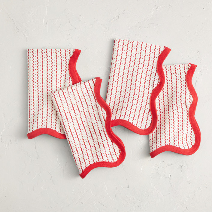 Painted Ric Rac Napkins by Rochelle Renee | Minted