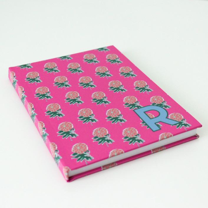 Custom Kyra Pink Single Initial Journal Notebook by Clairebella | Minted