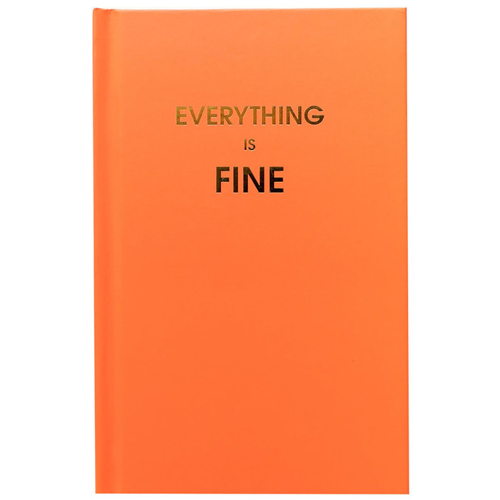 Everything is Fine - Neon Red Hardcover Journal Notebook by Chez Gagné ...