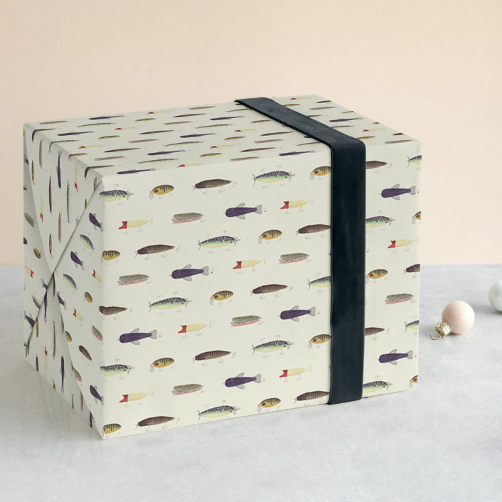 Vintage Fishing Lures Wrapping Paper Sheets by Jessie Burch | Minted