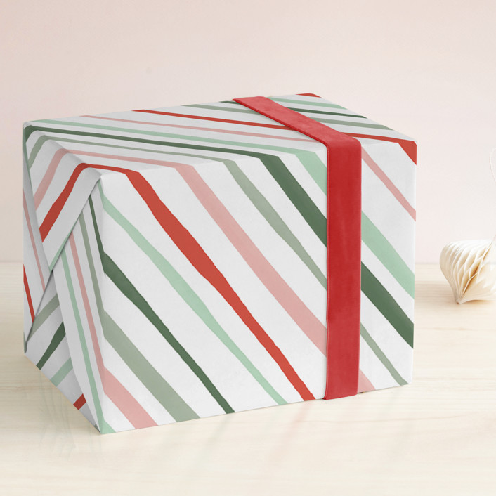 Festive Lines Wrapping Paper Sheets by Creo Study | Minted