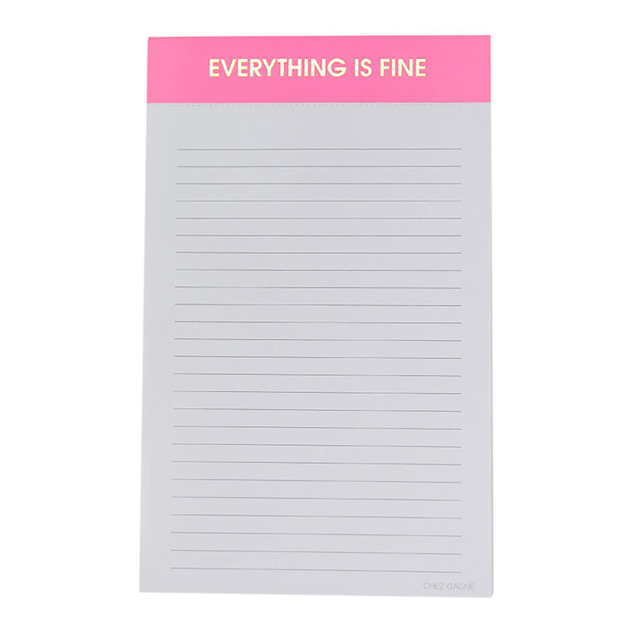 Everything is Fine - Lined Notepad Notepad by Chez Gagné | Minted