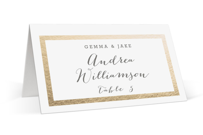 Modern Photo Frame Foil-Pressed Place Cards by Hooray Creative | Minted