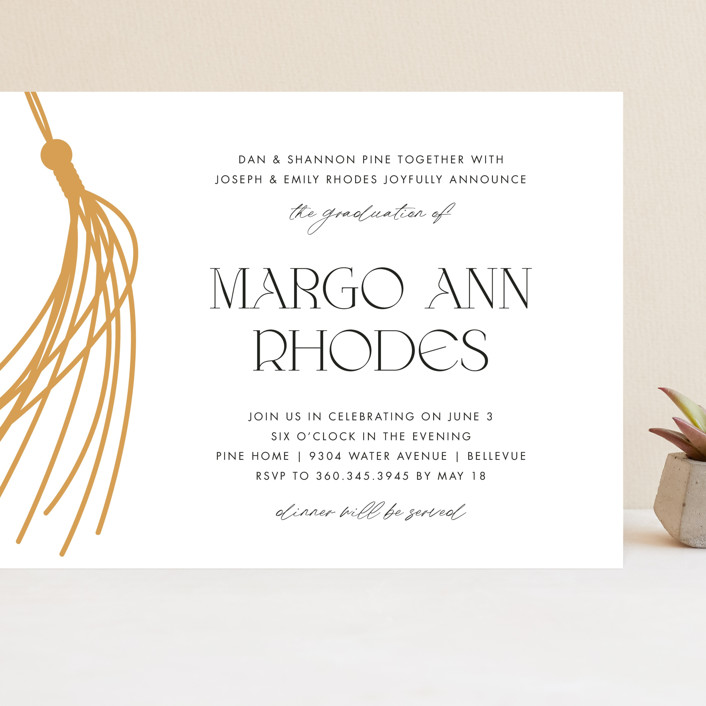 Tassel Sway Grand Graduation Party Invitations by Amy Payne | Minted