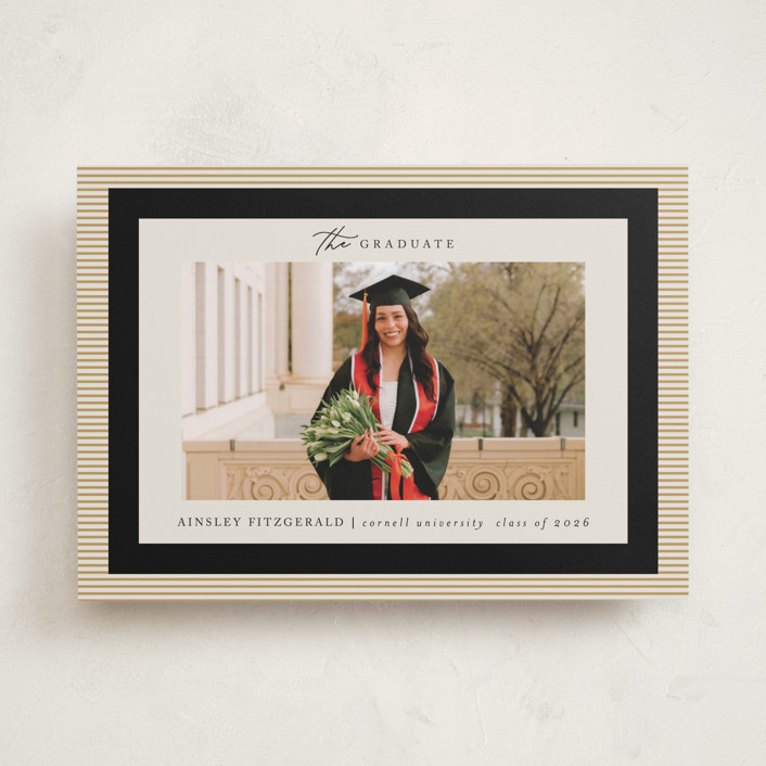 Modern striped frame Graduation Announcements by Jackie Crawford | Minted