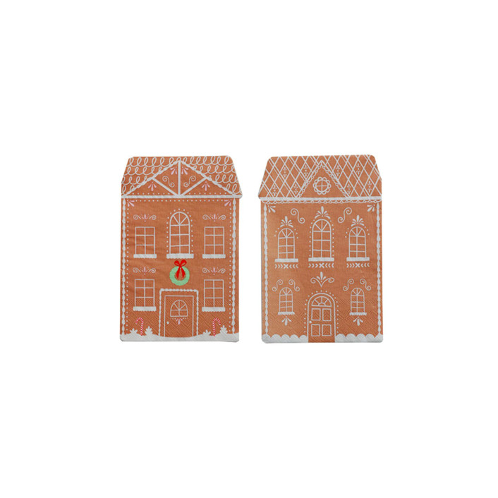 Baking Spirits Bright Tall Gingerbread House Guest Napkins - Set of 16 ...