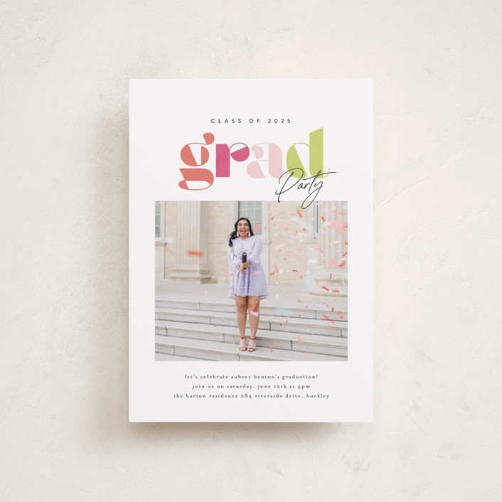 colors Petite Graduation Party Invitations by Itsy Belle Studio | Minted