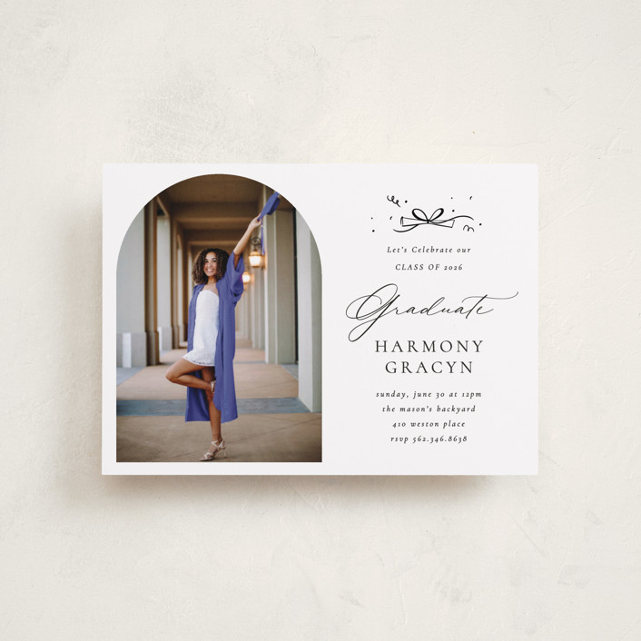 Arch Photo Petite Graduation Party Invitations by Becky Nimoy | Minted