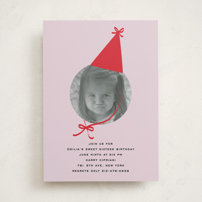 birthday hat Sweet Sixteen Party Invitations by Jennifer Lew | Minted