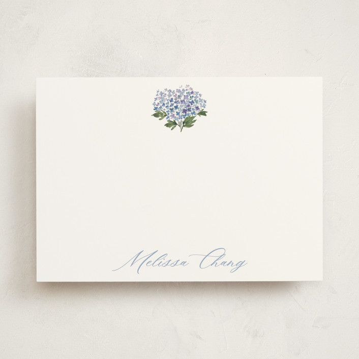 Hydrangea 5x7 Personalized Stationery by Itsy Belle Studio | Minted