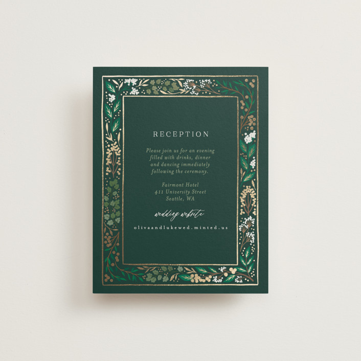 Illuminated Storybook Foil-Pressed Reception Cards by Alethea and Ruth ...