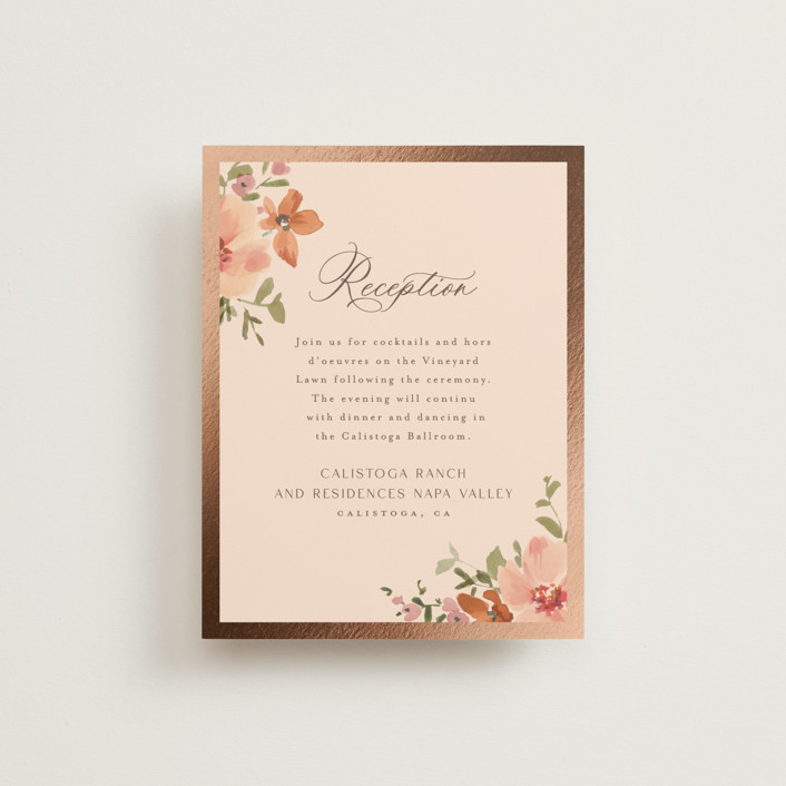 Jardin Foil-Pressed Reception Cards by Everett Paper Goods | Minted