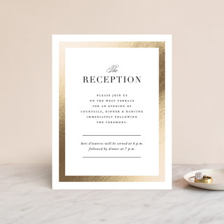 Deluxe Foil-Pressed Reception Cards by Jennifer Po... | Minted