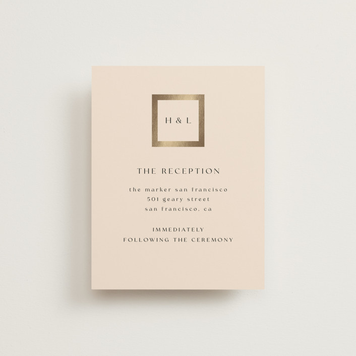 Framed Photo Foil-Pressed Reception Cards by Stacy Maalouf | Minted