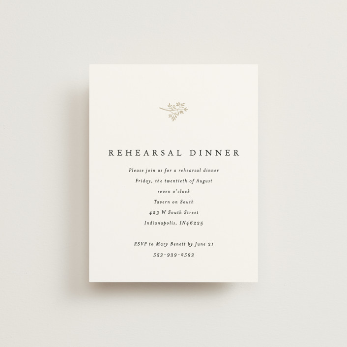 Sense and Sensibility Rehearsal Dinner Cards by Design Lotus | Minted