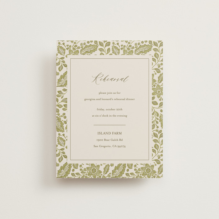Embroidered Rehearsal Dinner Cards by Jen Owens | Minted