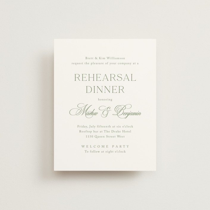 Chic Script Rehearsal Dinner Cards by Kelly Schmidt | Minted