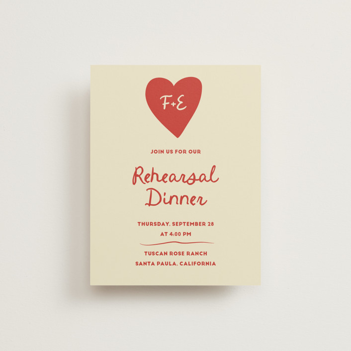 Big Heart Wedding Rehearsal Dinner Cards by Ani Somi | Minted