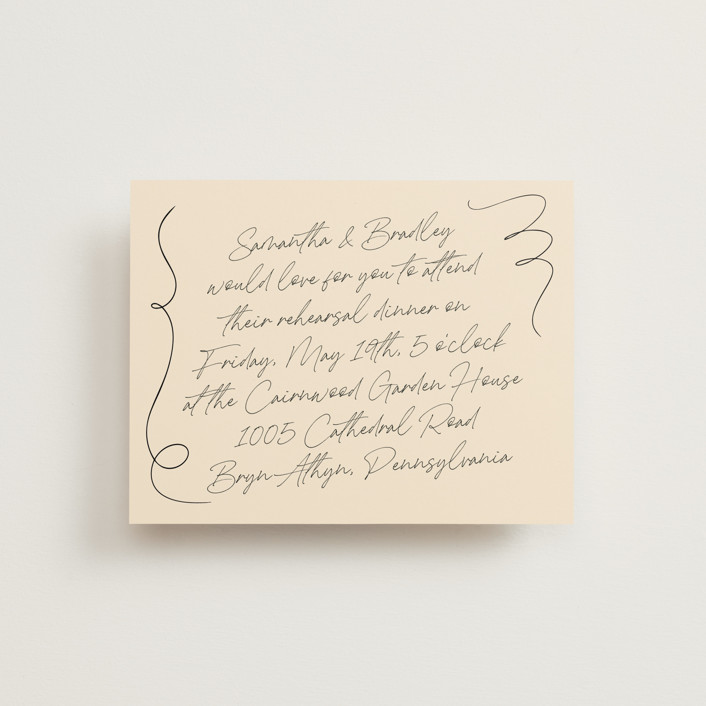French Whimsy Script Rehearsal Dinner Cards by Wallace Design Co. | Minted