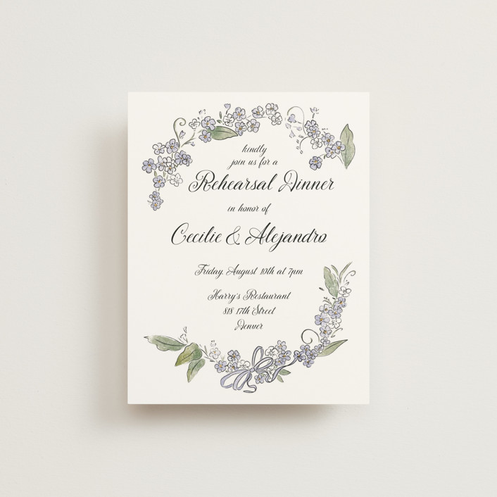 Forget Me Nots Rehearsal Dinner Cards by Jenna Holcomb | Minted