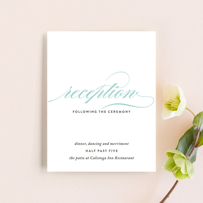 Cordial Flourish Reception Cards by Olivia Raufman | Minted