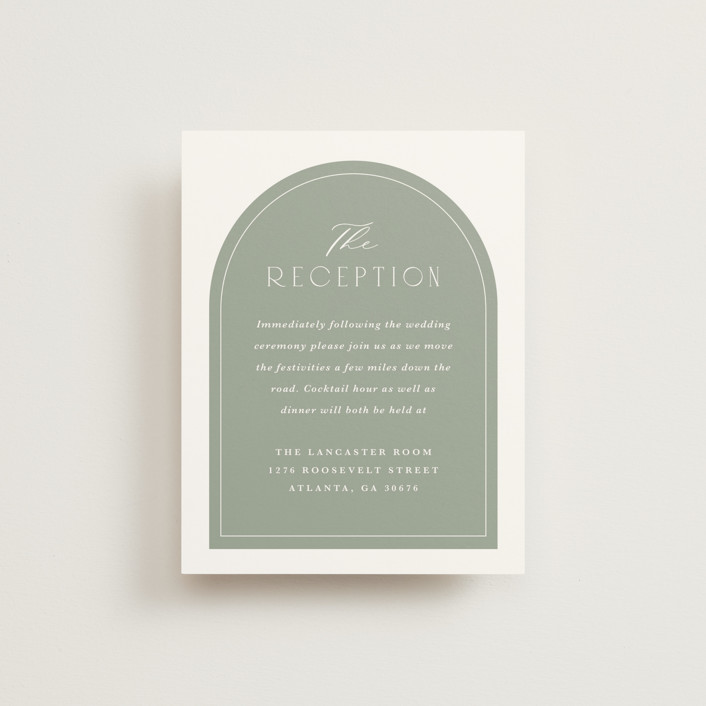 Simple Crest Reception Cards by Kristen Smith | Minted