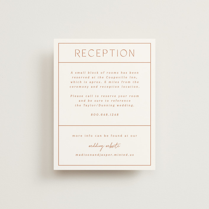 Modern Ticket Reception Cards by Alethea and Ruth | Minted