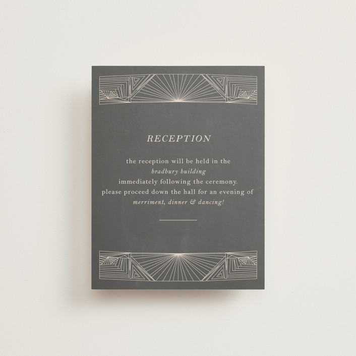 Art Deco Frame Reception Cards by Caitlin Mac | Minted