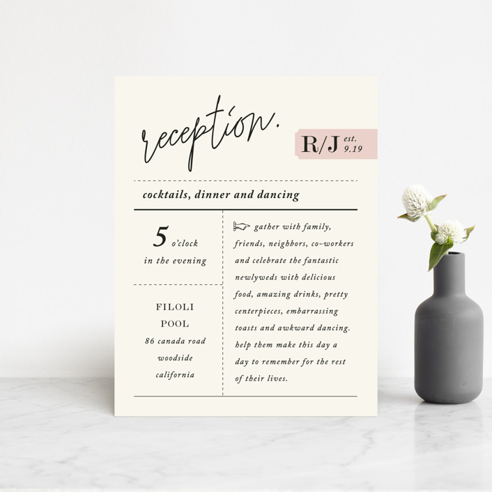 A Storybook Wedding Reception Cards by Katy Shen | Minted