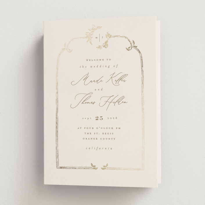 Reflection Foil-Pressed Religious and Cultural Folded Wedding Programs ...