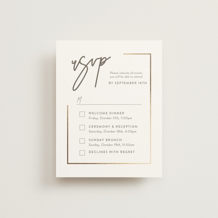 Balanced Foil-Pressed Multi-Event RSVP Cards by Robin Ott | Minted