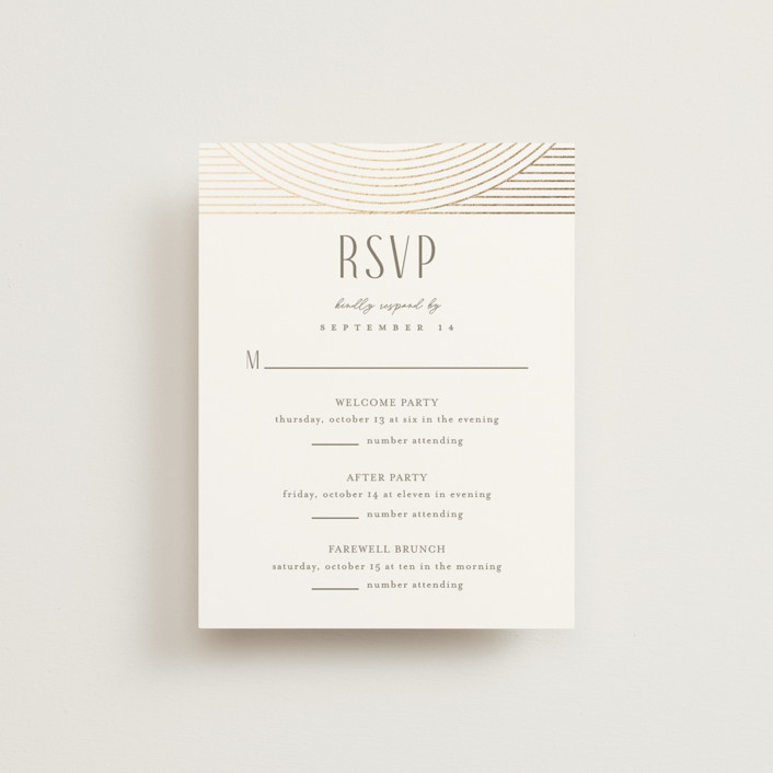 Moderne Foil-Pressed Multi-Event RSVP Cards by Pixel and Hank | Minted