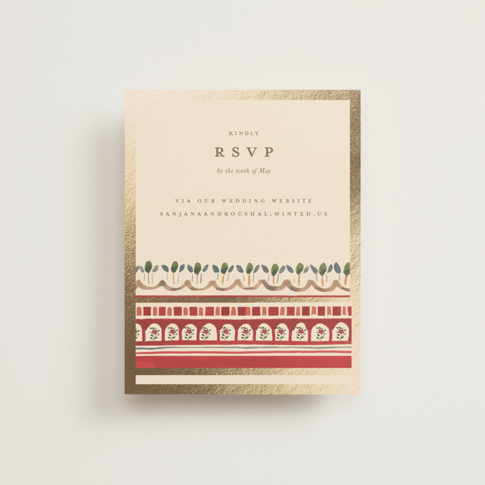 Indian Elephant Foil-Pressed RSVP Online Enclosure Cards by Teju Reval ...