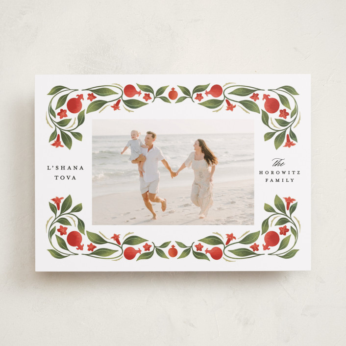 luxe pomegranate Rosh Hashanah Cards by Grae | Minted