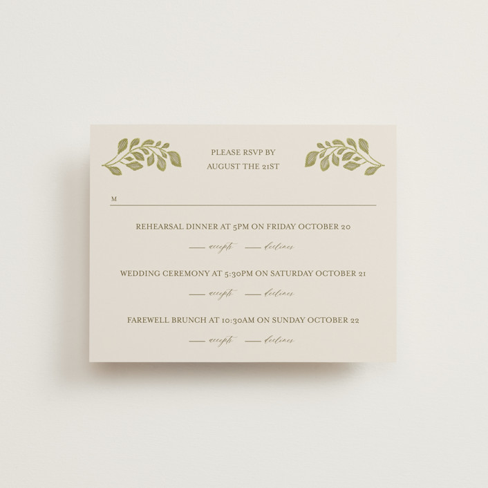 Embroidered Multi-Event RSVP Cards by Jen Owens | Minted