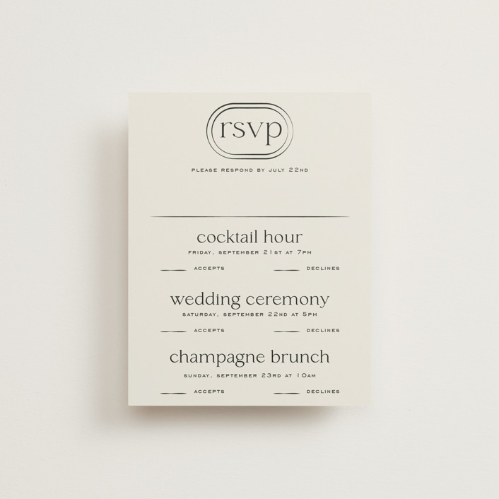 Modern Monogram Multi-Event RSVP Cards by Jackie Crawford | Minted