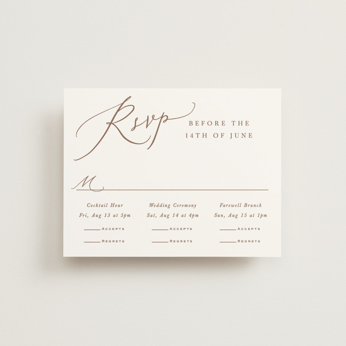 Luxe script Multi-Event RSVP Cards by Hooray Creative | Minted