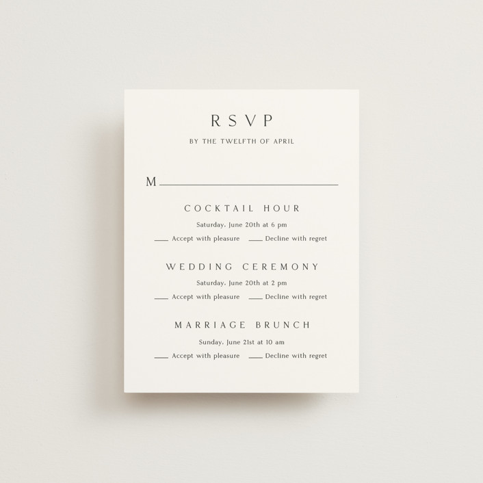 Circle monogram Multi-Event RSVP Cards by Stacey Meacham | Minted