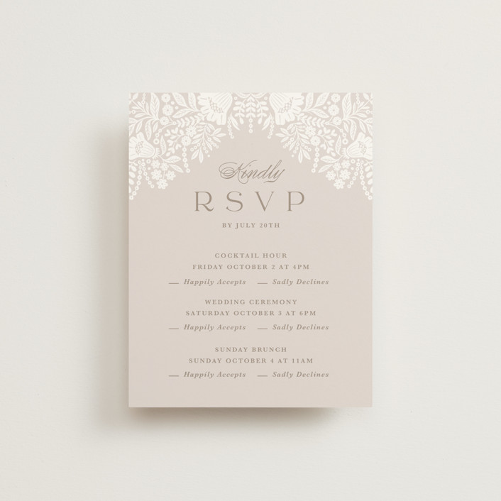 Lace Trim Multi-Event RSVP Cards by Kristen Smith | Minted