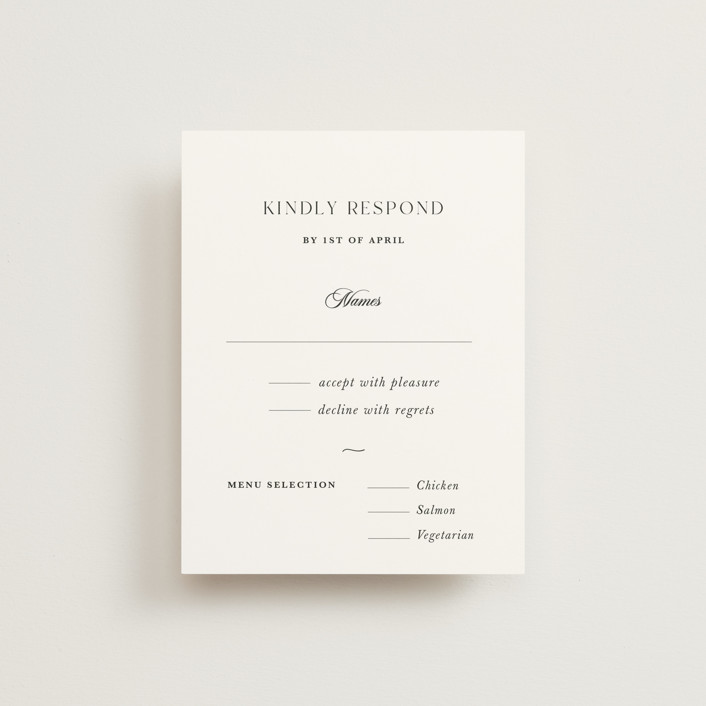 Classic & Timeless RSVP Cards by Lucrecia Caporale | Minted