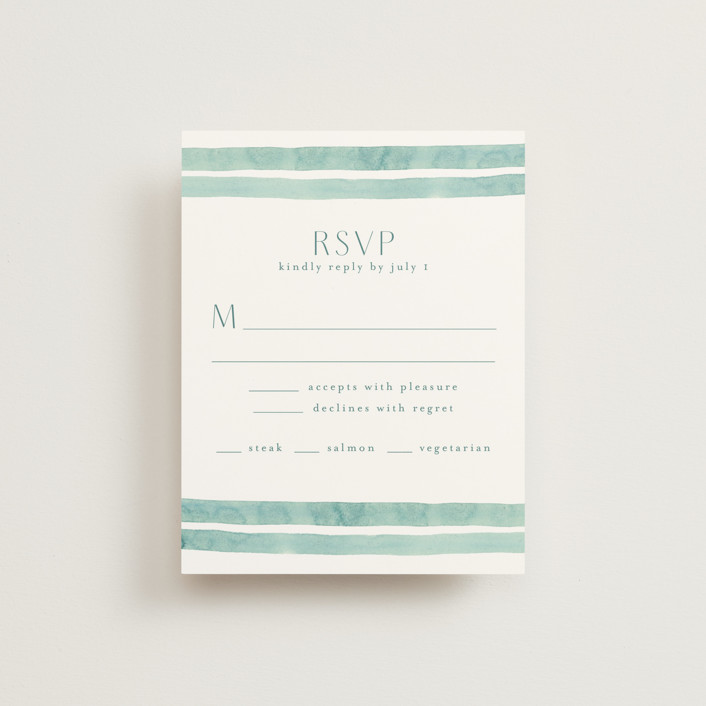 Tidal Stripe RSVP Cards by Katharine Watson | Minted