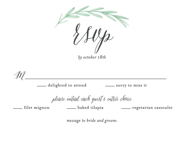 Painted Leaves RSVP Cards by Olivia Raufman | Minted