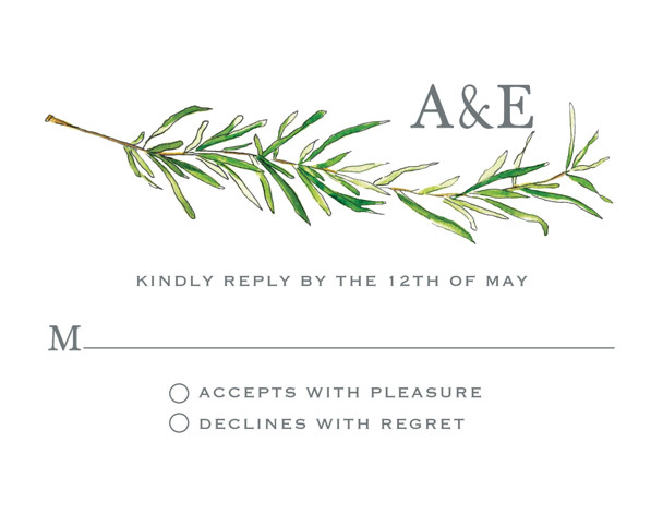 Simple Sprigs RSVP Cards by Erin Deegan | Minted