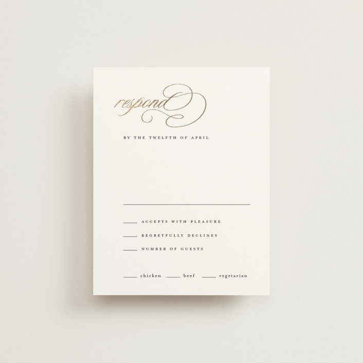 Left Align Foil-Pressed RSVP Cards by Kelly Schmidt | Minted