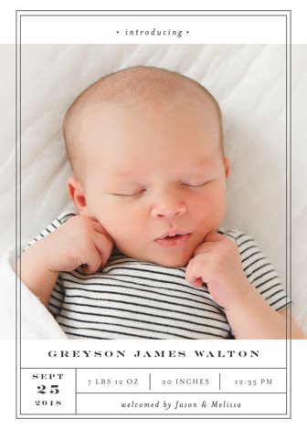 Birth Label Birth Announcements by Shirley Lin Schneider | Minted